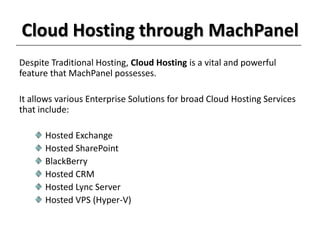 Mach panel web hosting control panel - the next generation hosting controller | PPSX