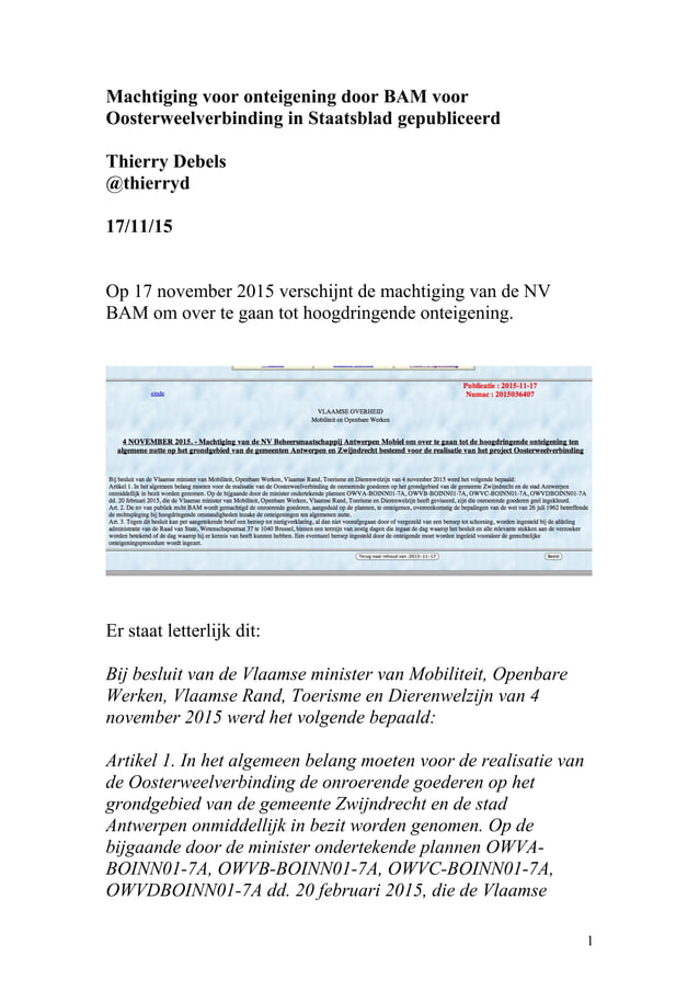 BAM mag onteigenen voor Oosterweelverbinding | DOC