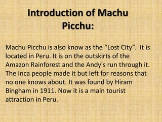 Machu Picchu | PPTX