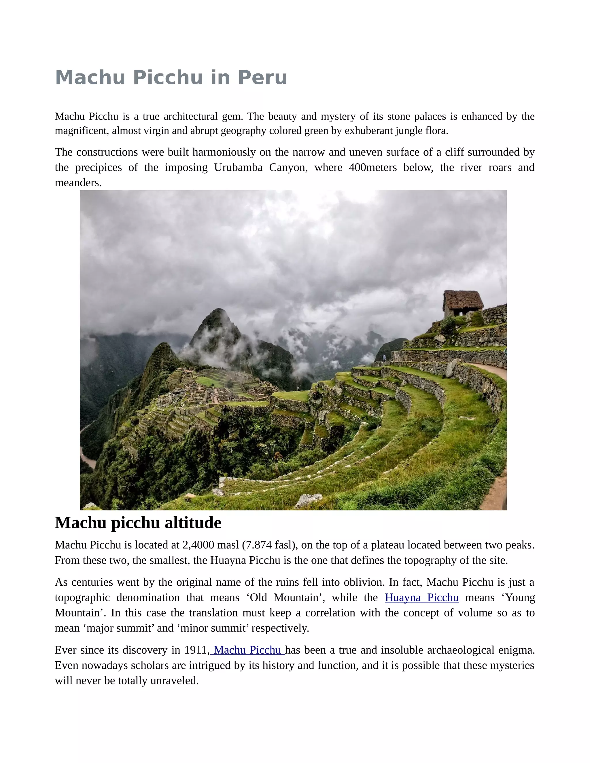 Machu picchu in-peru | PDF