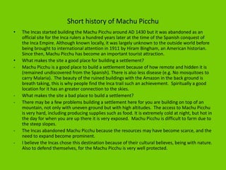 Machu Picchu Powerpoint | PPTX