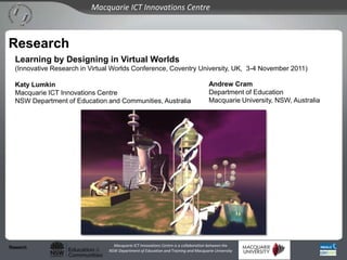 MacICT 3D Virtual Worlds: WHEN2050 | PPTX
