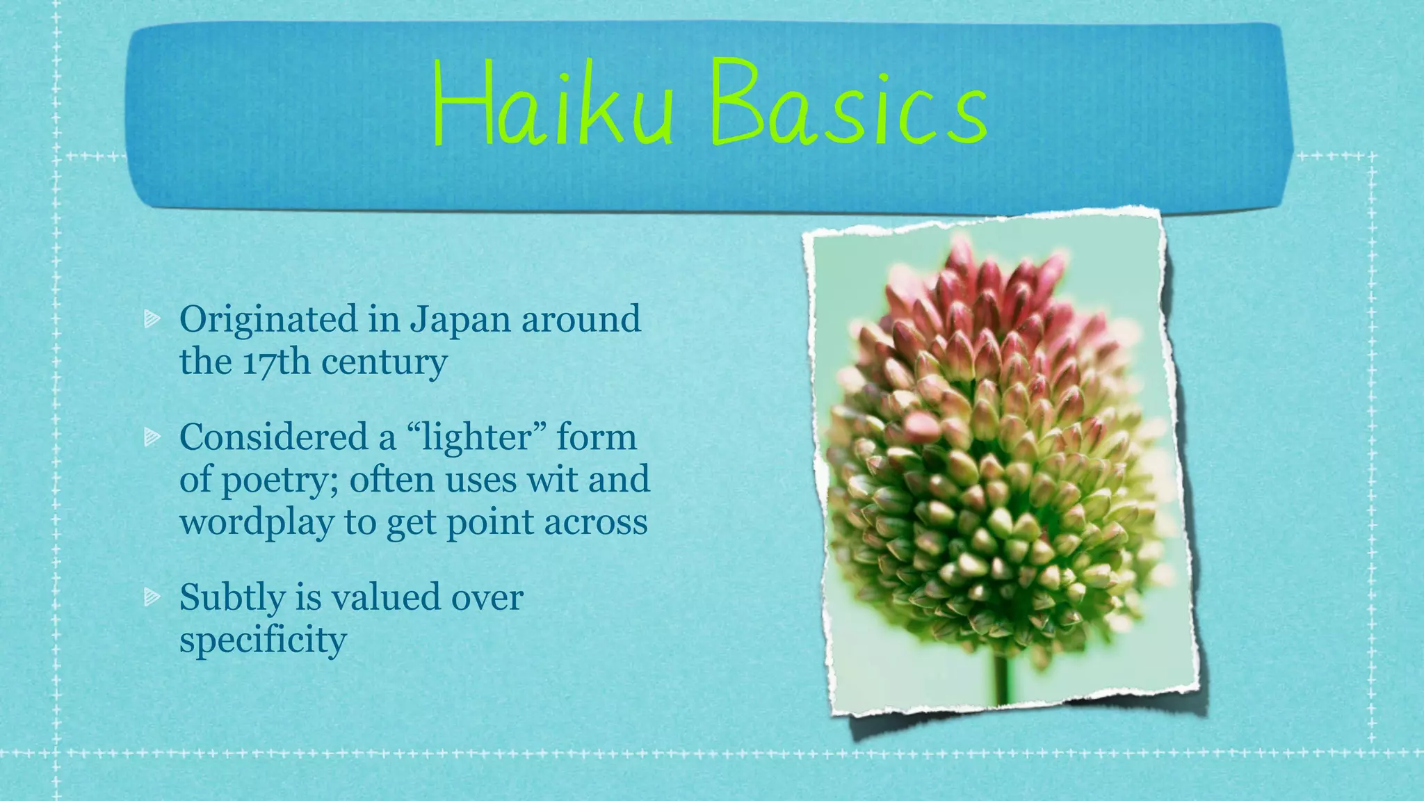 Haiku Lesson | PPT