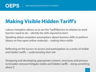 Open Education and the Hidden Tariff | PPT