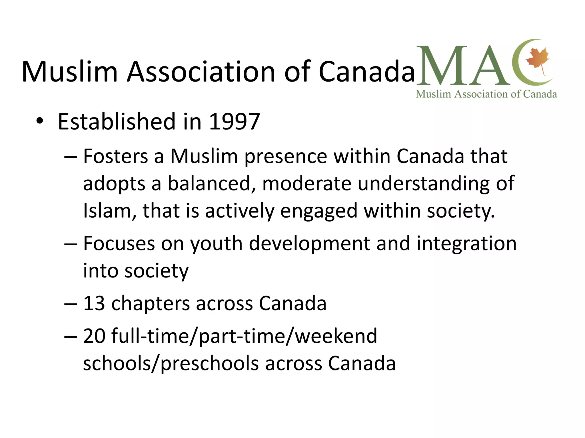 MAC Islamic School of Calgary - Open House Presentation - June 2017 | PDF