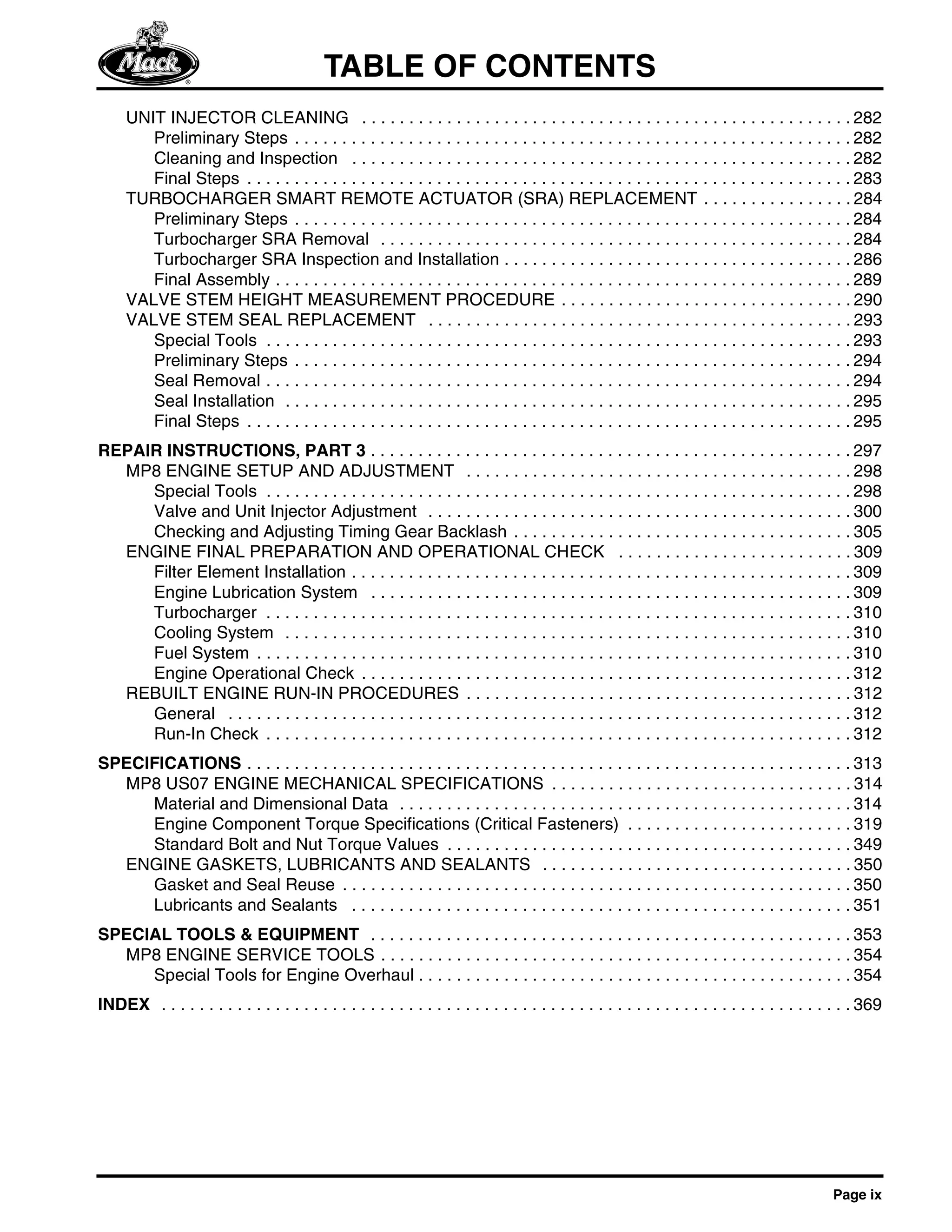 Mack MP8 Diesel Engine Service Manual | PDF