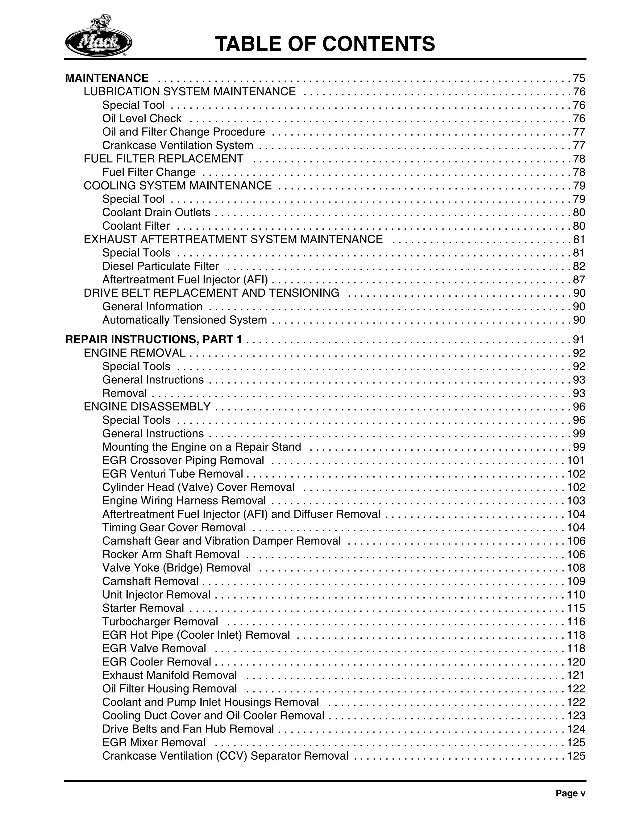 Mack MP8 Diesel Engine Service Manual | PDF