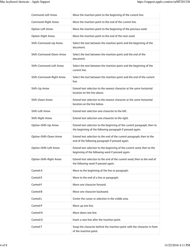 Mac Keyboard Shortcuts Apple Support Pdf Operating Systems