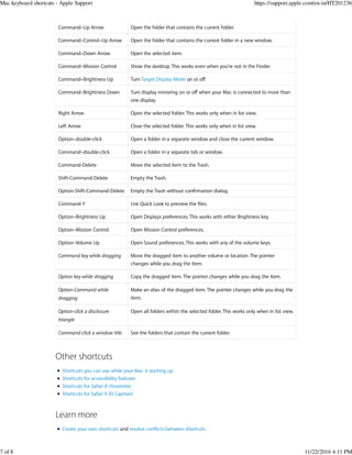 Mac keyboard shortcuts apple support | PDF | Operating Systems ...