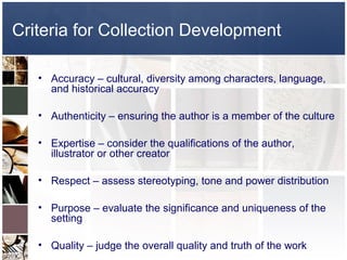Building a Culturally Diverse Library Collection | PPT