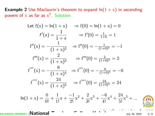 Maclaurins series | PDF