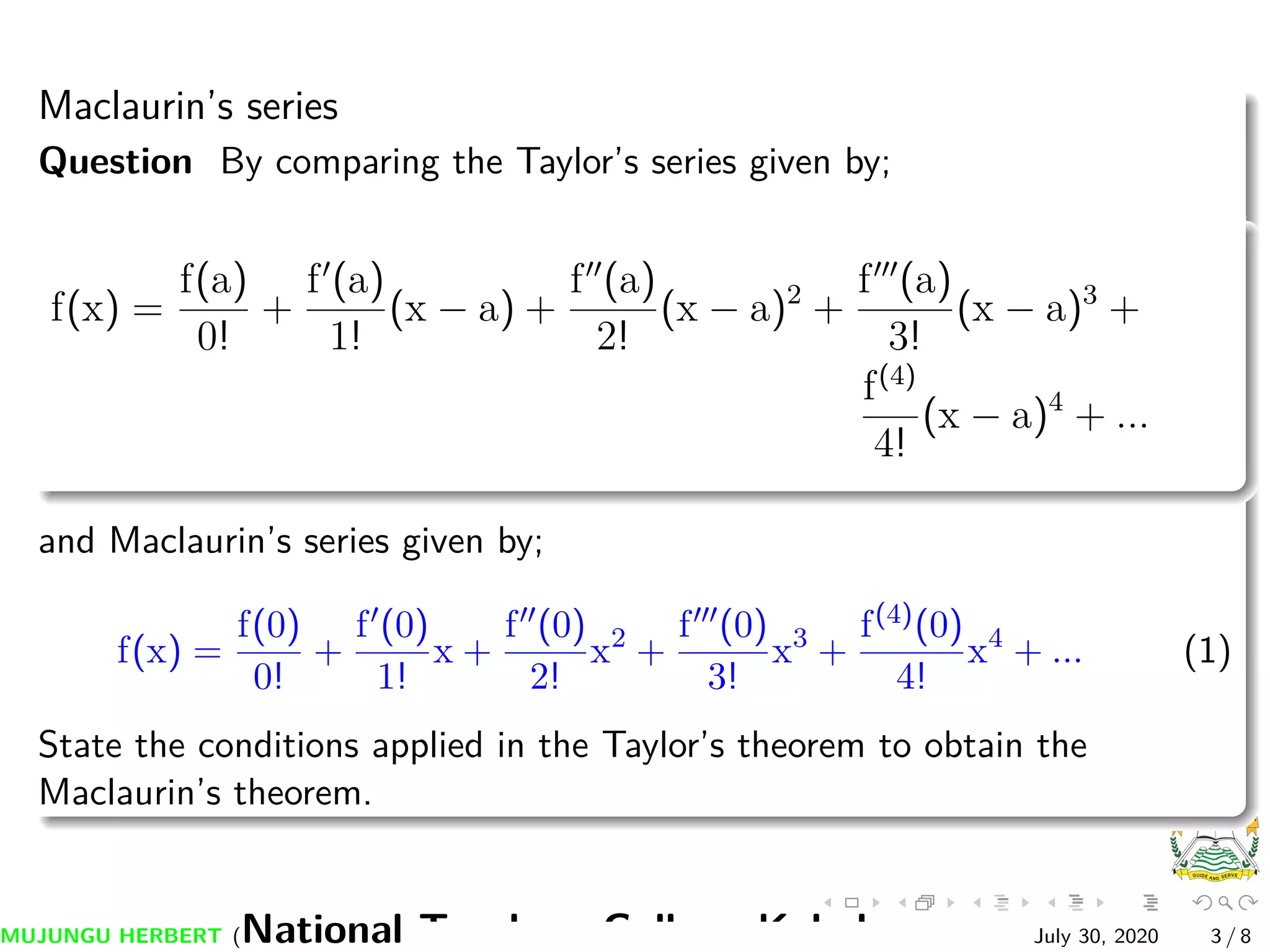 Maclaurin series | PPT