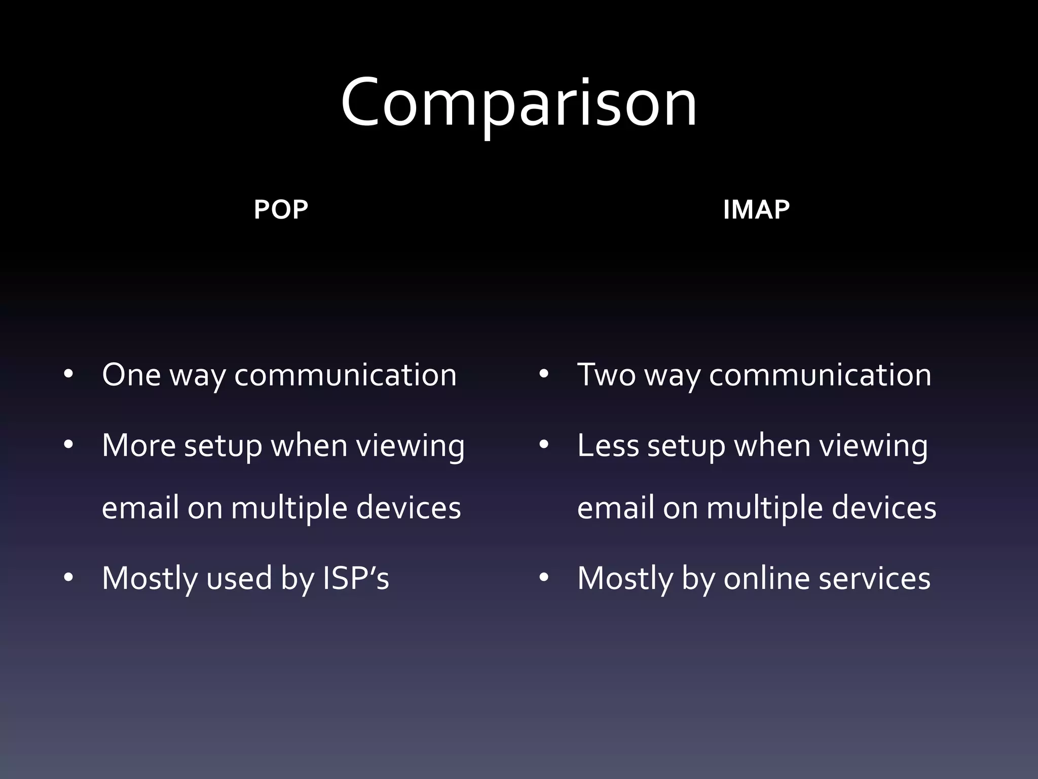 Mail POP vs IMAP | PPTX