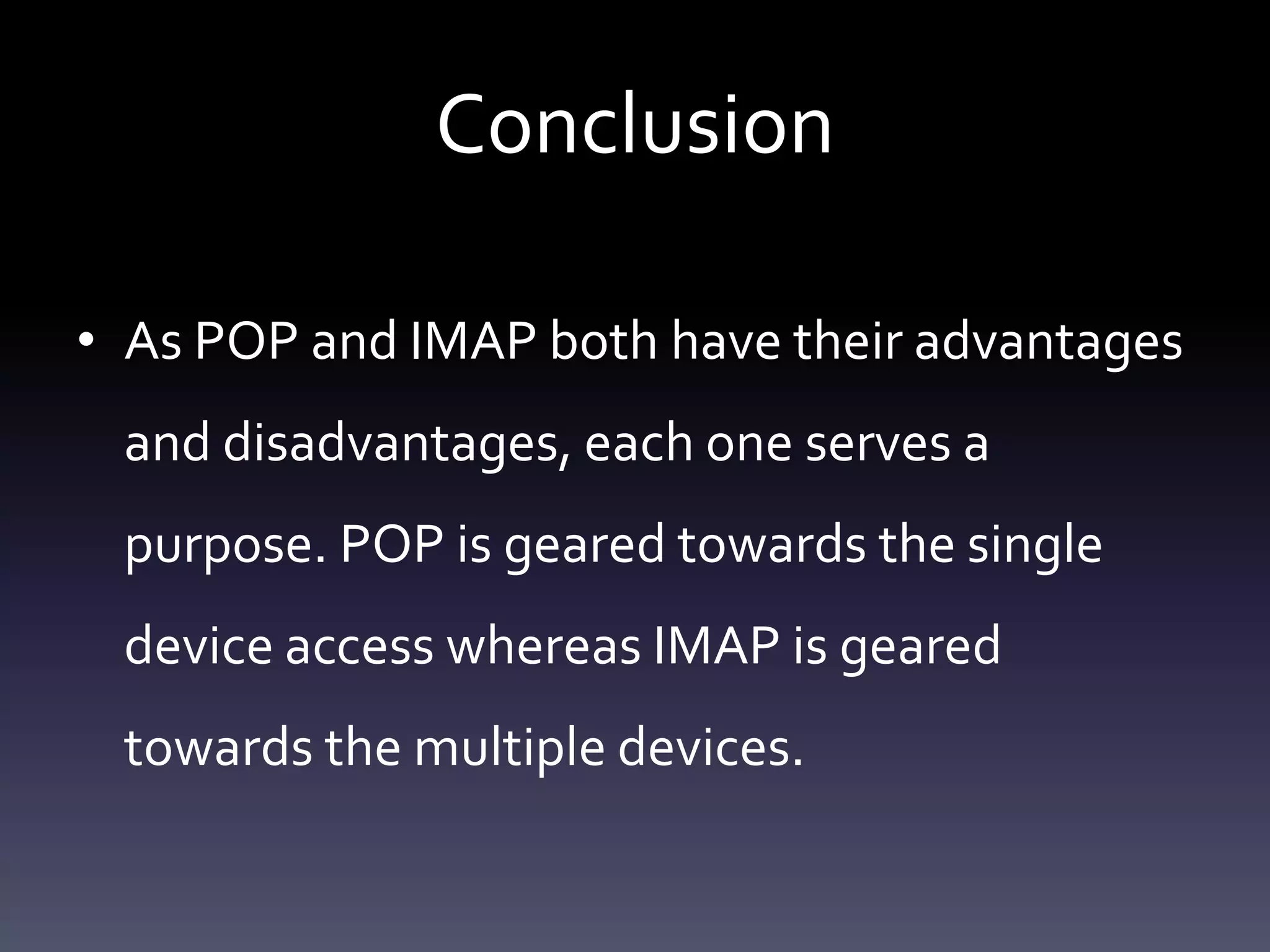 Mail POP vs IMAP | PPTX