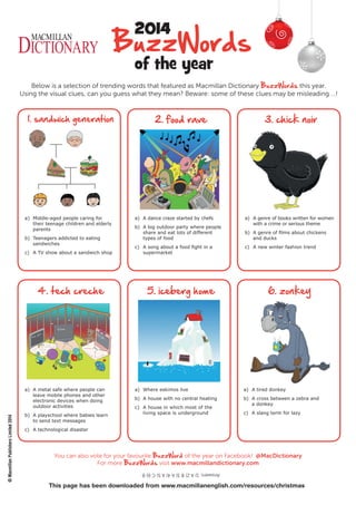 Macmillan dictionary christmas quiz | PDF