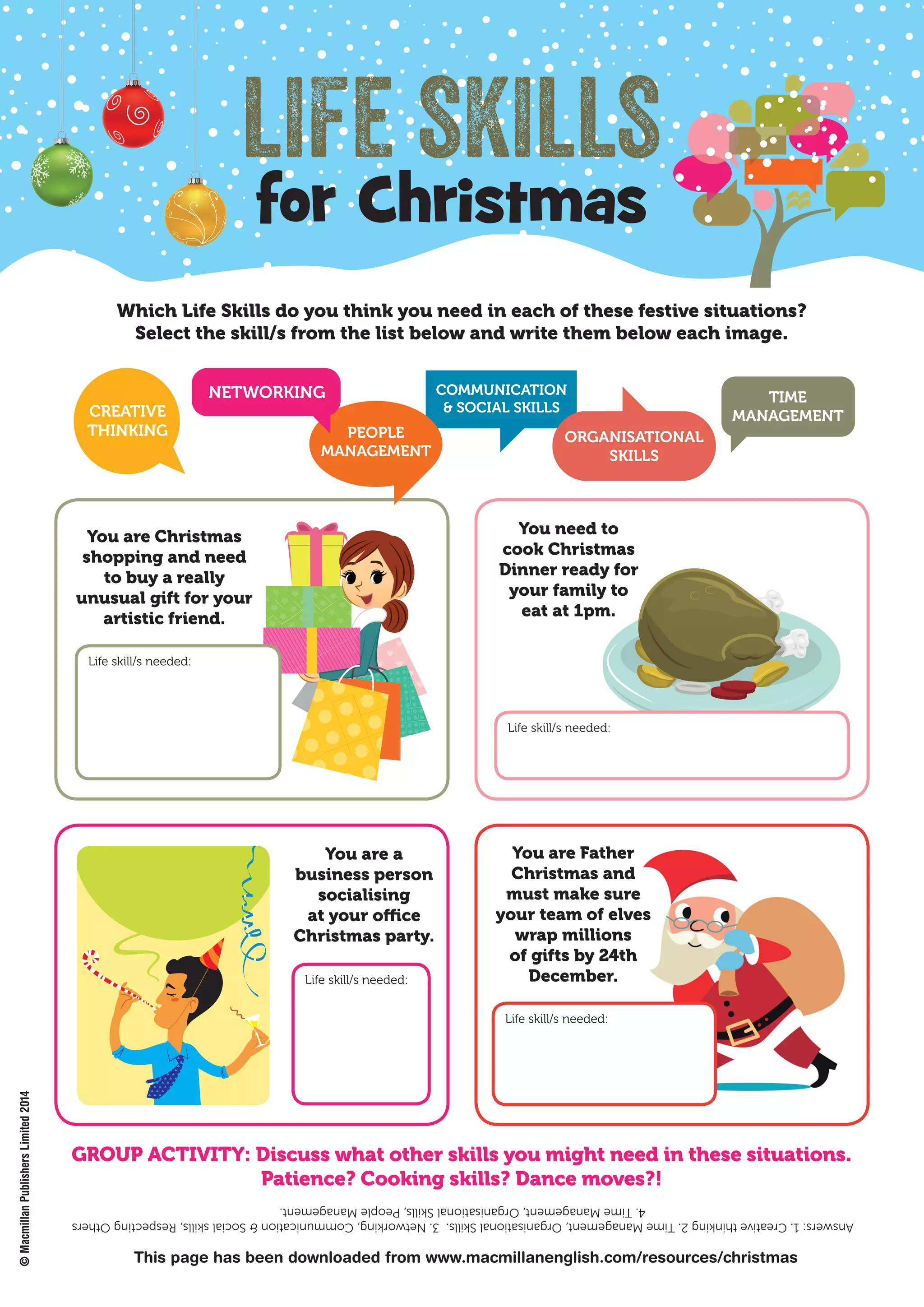 Macmillan life skills christmas quiz | PDF