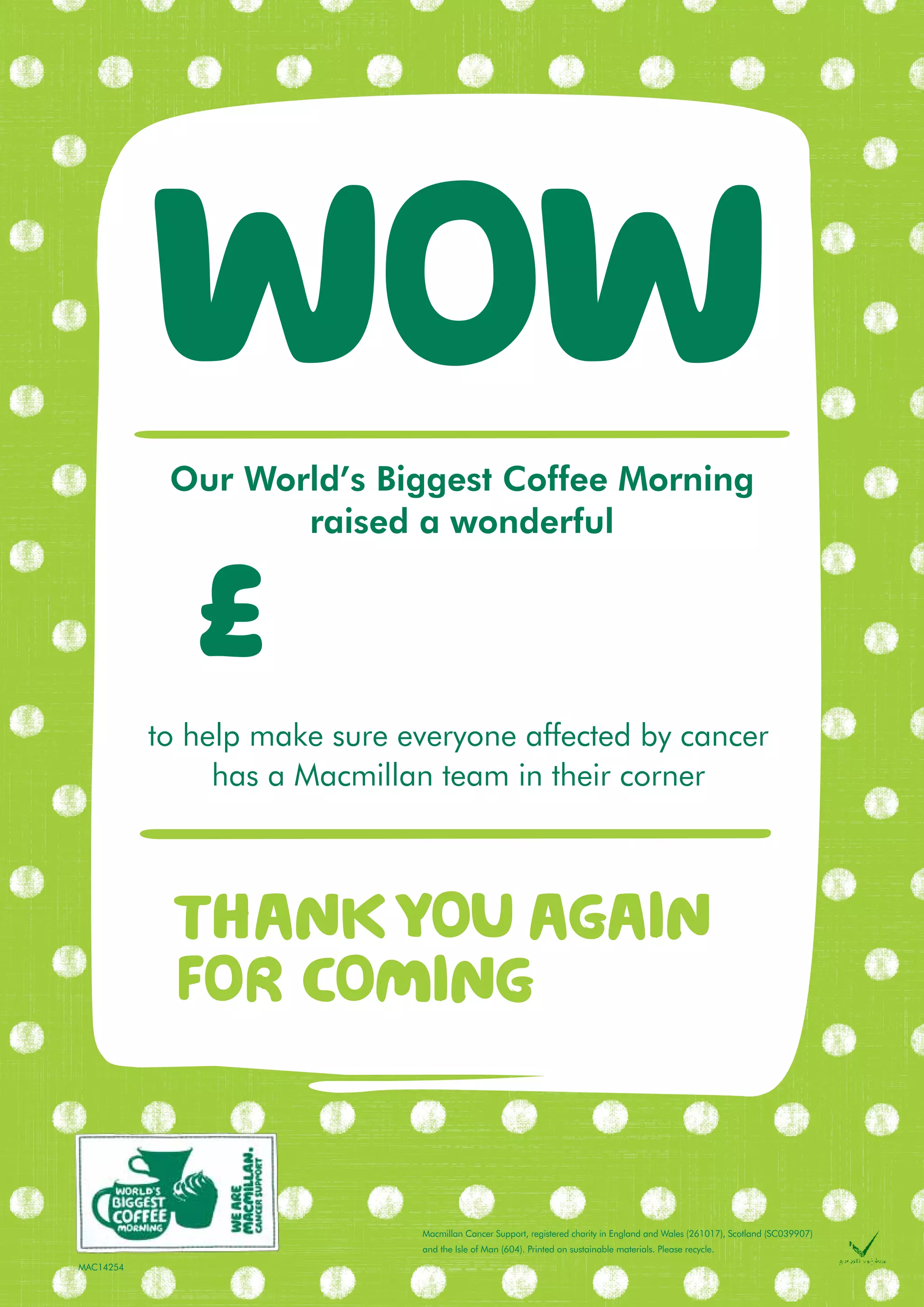 Macmillan Cancer Support coffee morning 2013 poster | PDF