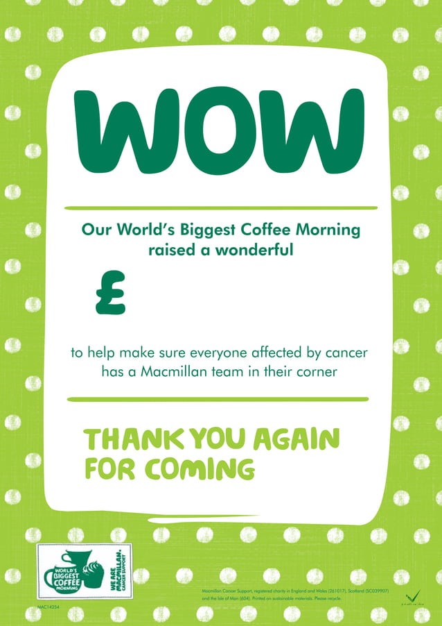 Macmillan Cancer Support coffee morning 2013 poster | PDF
