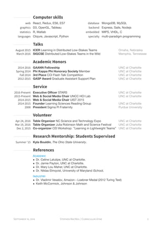 Resume / CV for Stephen MacNeil | PDF