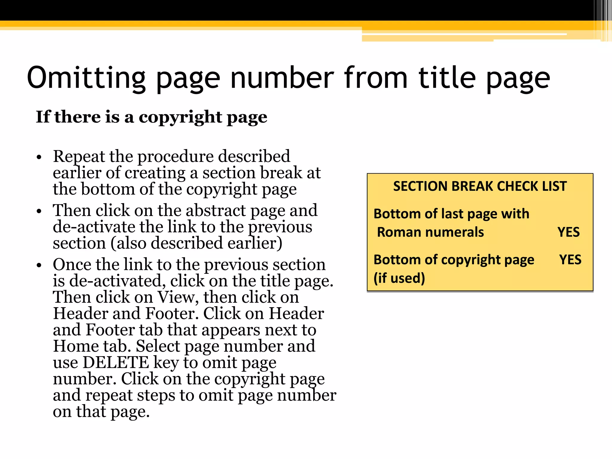 Mac different page numbers inserted in one document | PPT