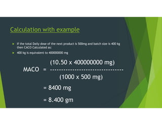 MACO calculation for cleaning validation.pdf