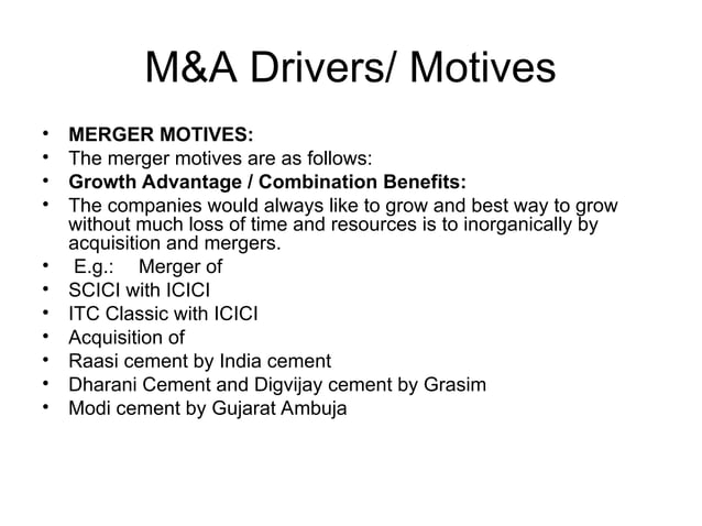Mergers & Acquisitions Complete explanation1).ppt | Free Download