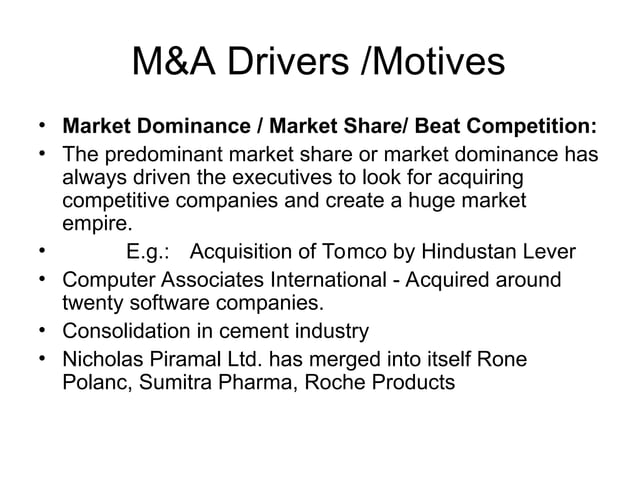 Mergers & Acquisitions Complete explanation1).ppt | Free Download
