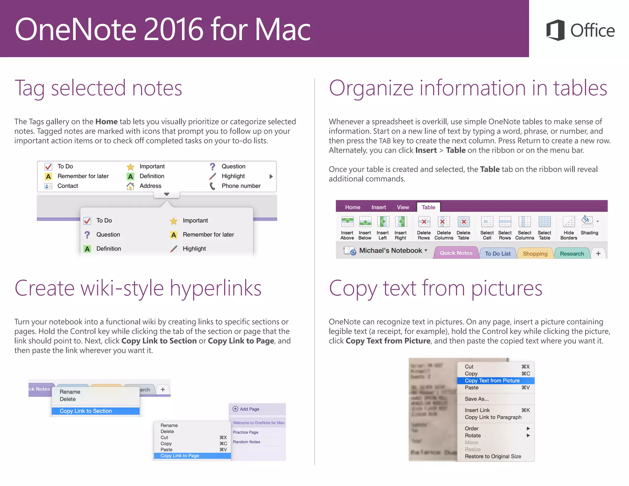 Mac onenote2016 quick startguide | PPT