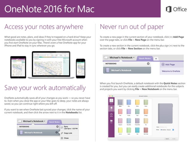 Mac onenote2016 quick startguide | PPT