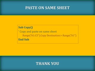 Macros to Copy Paste | PPT