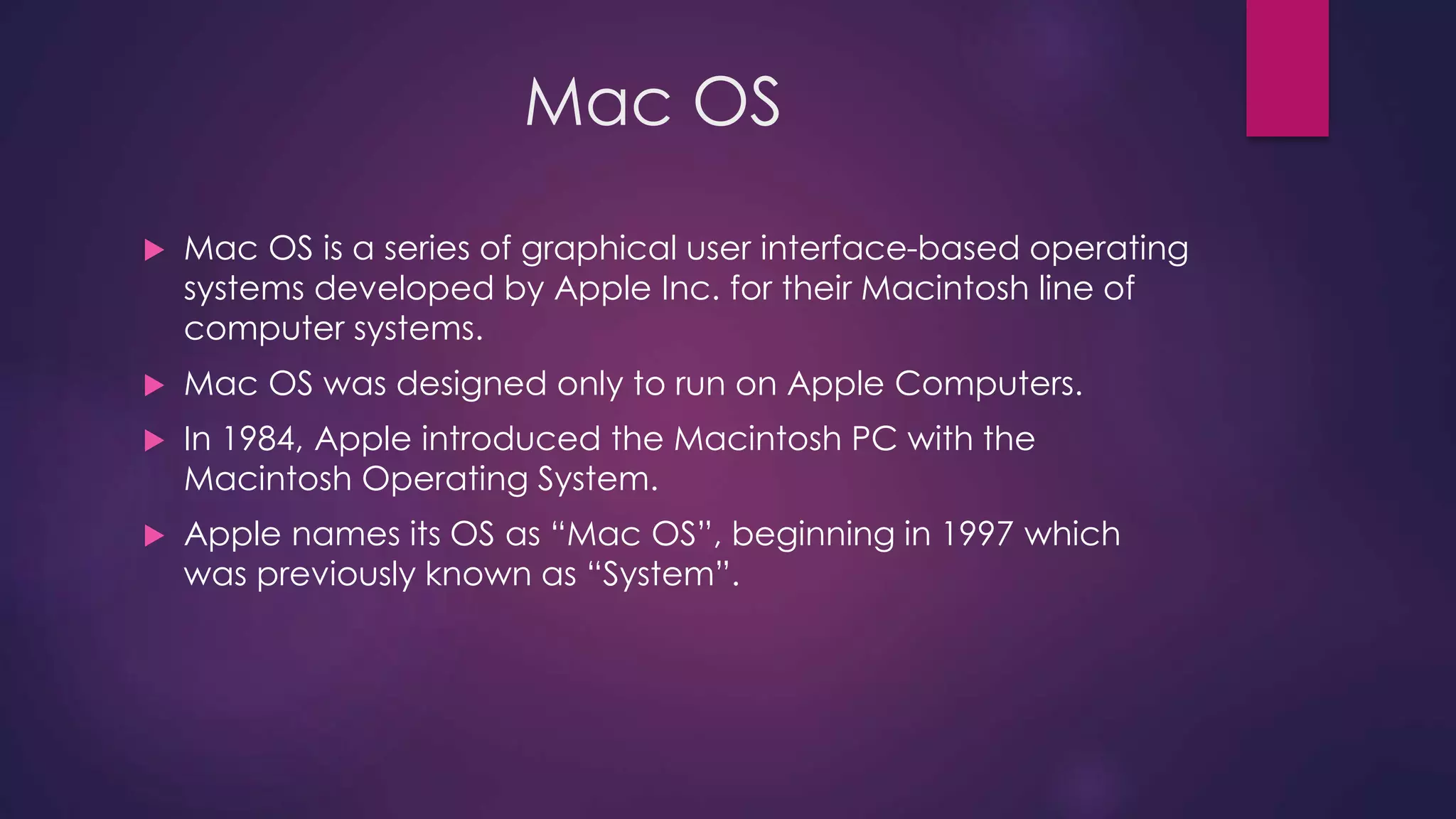 Mac OS(Operating System) | PPTX