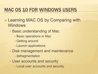 Mac os administration | PPTX