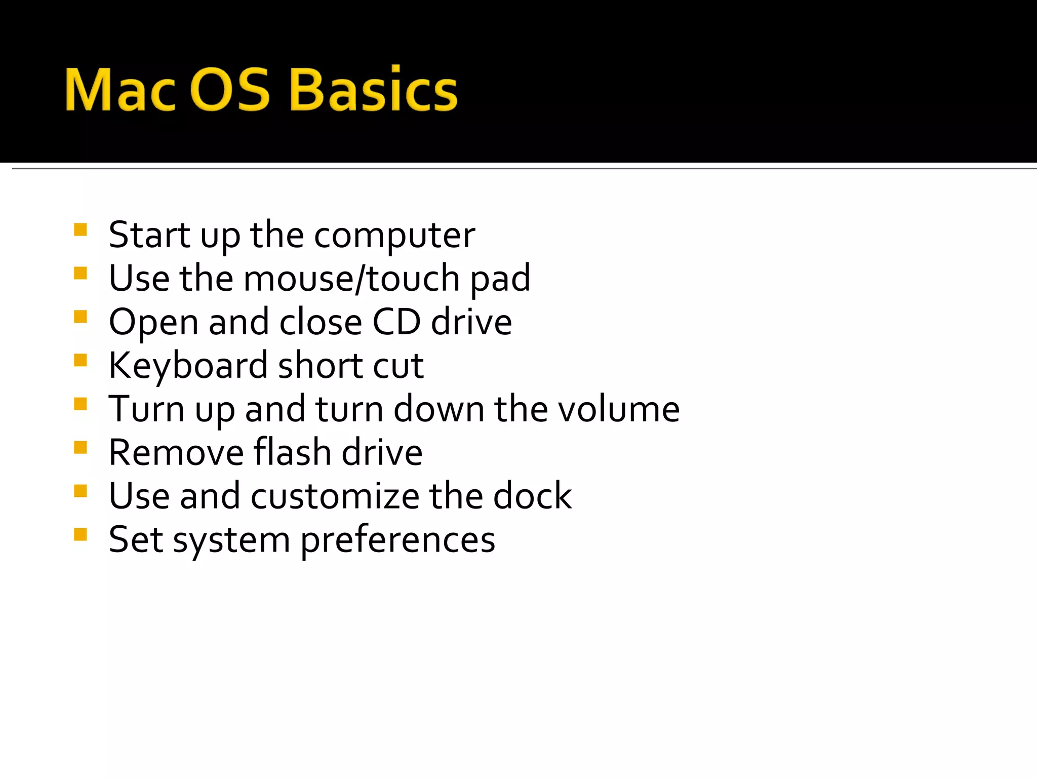 Mac Os Basics | PPT
