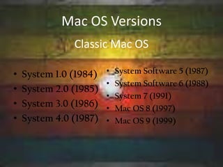 Mac os evolution | PPT
