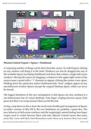 Mac OS X Lion - John Siracusa's Ars Technica Review | PDF