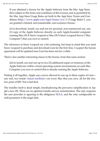 Mac OS X Lion - John Siracusa's Ars Technica Review | PDF
