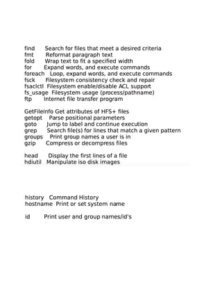 Mac OSx command line (terminal) | PDF