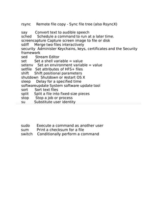 Mac OSx command line (terminal) | PDF