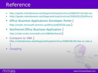 VSTO (Introduction) | PPT