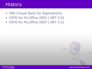 VSTO (Introduction) | PPT