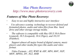 Mac photo recovery software | PPT