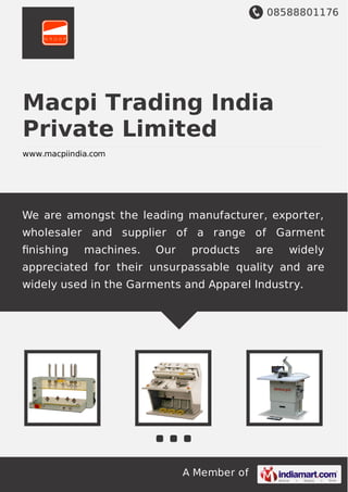 Macpi Trading India Private Limited, Bengaluru, Collar & Cuffs Shaping ...