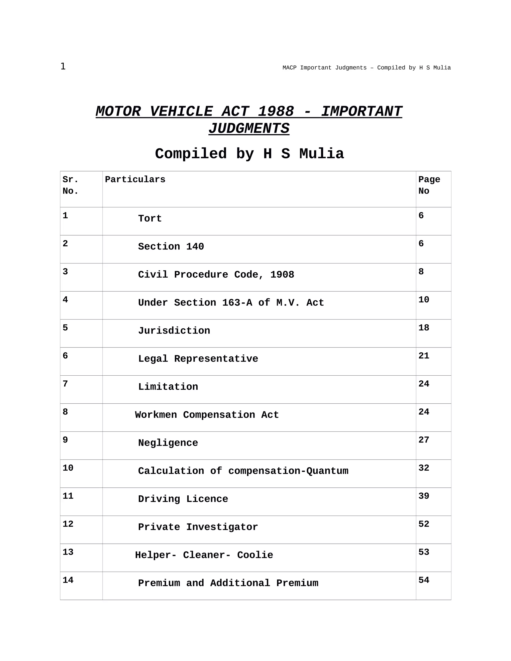 Motor Accident Claim Petition Compensation Judgments | PDF