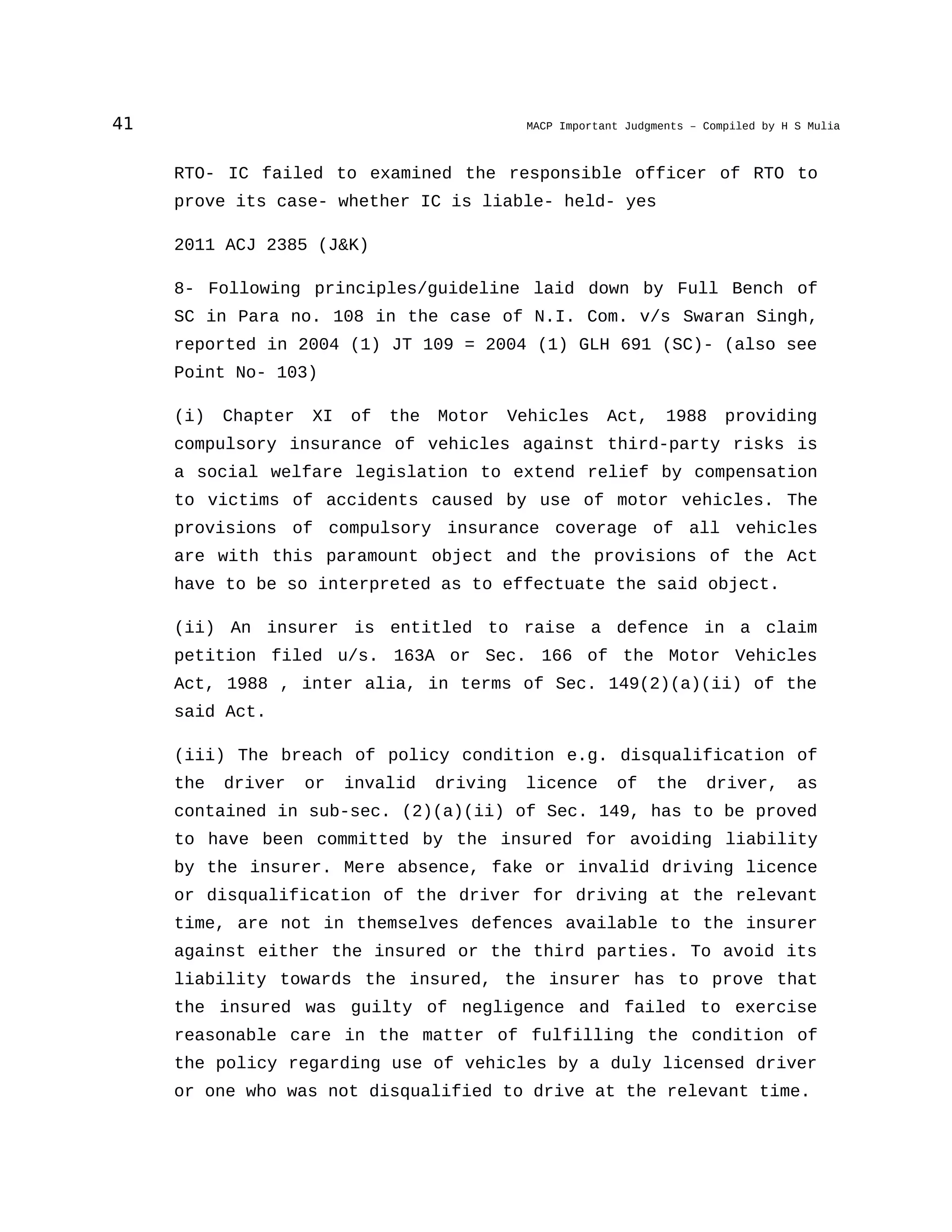 Motor Accident Claim Petition Compensation Judgments | PDF