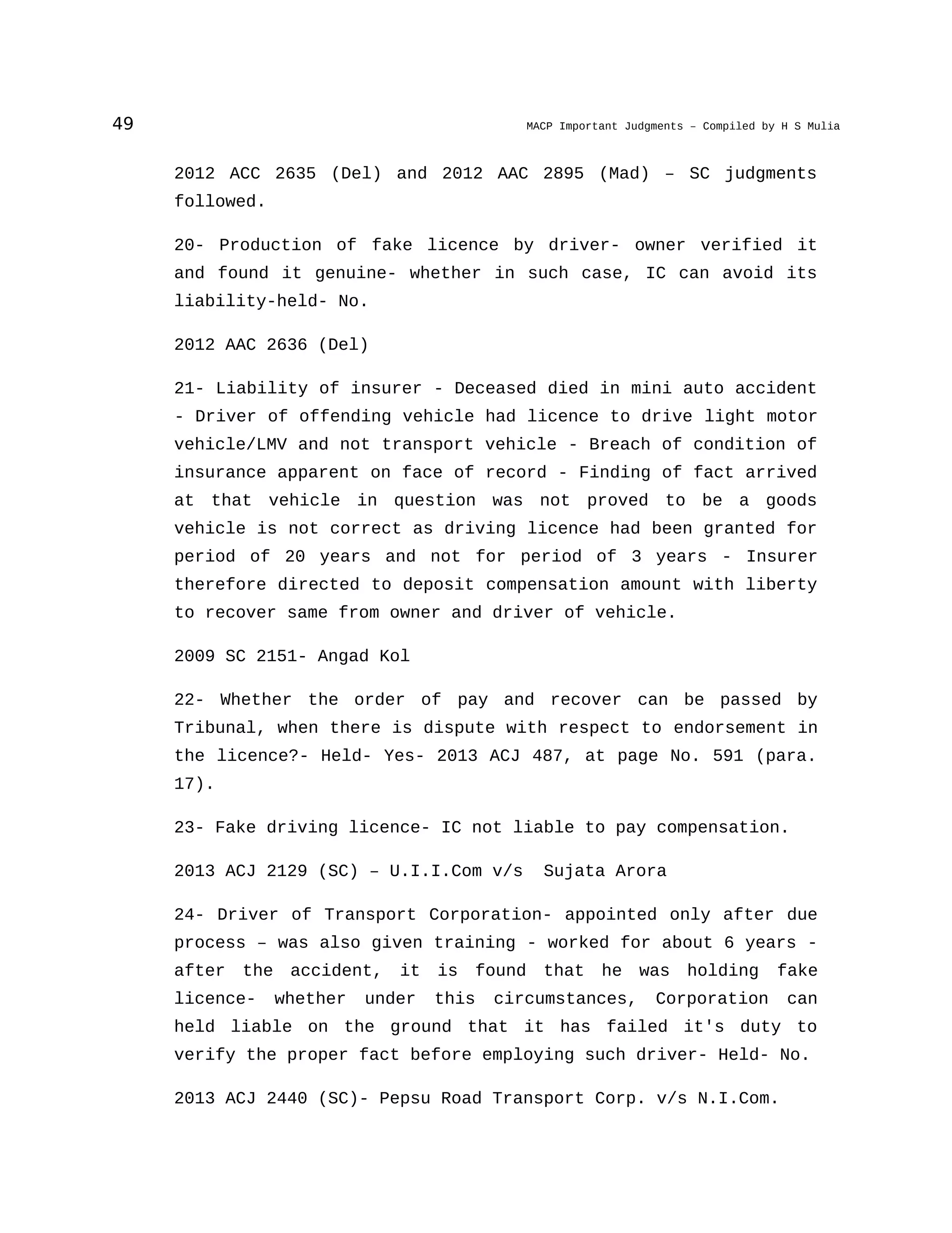 Motor Accident Claim Petition Compensation Judgments | PDF