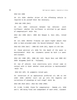 Motor Accident Claim Petition Compensation Judgments | PDF
