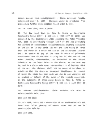 Motor Accident Claim Petition Compensation Judgments | PDF