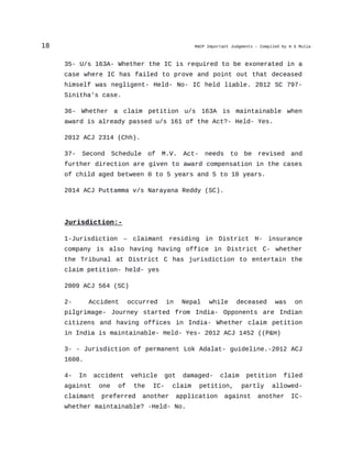 Motor Accident Claim Petition Compensation Judgments | PDF