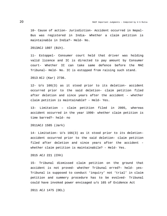 Motor Accident Claim Petition Compensation Judgments | PDF | Motor ...