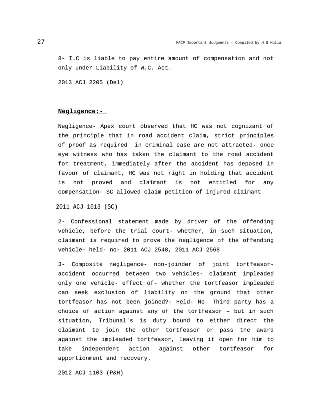 Motor Accident Claim Petition Compensation Judgments | PDF | Motor ...
